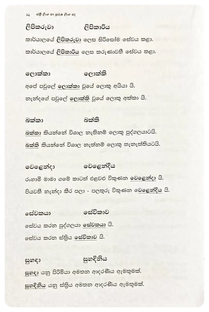 ස්ත්‍රී ලිංග හා පුරුෂ ලිංග පද | Sthri Linga Ha Purusha Linga Pada ...